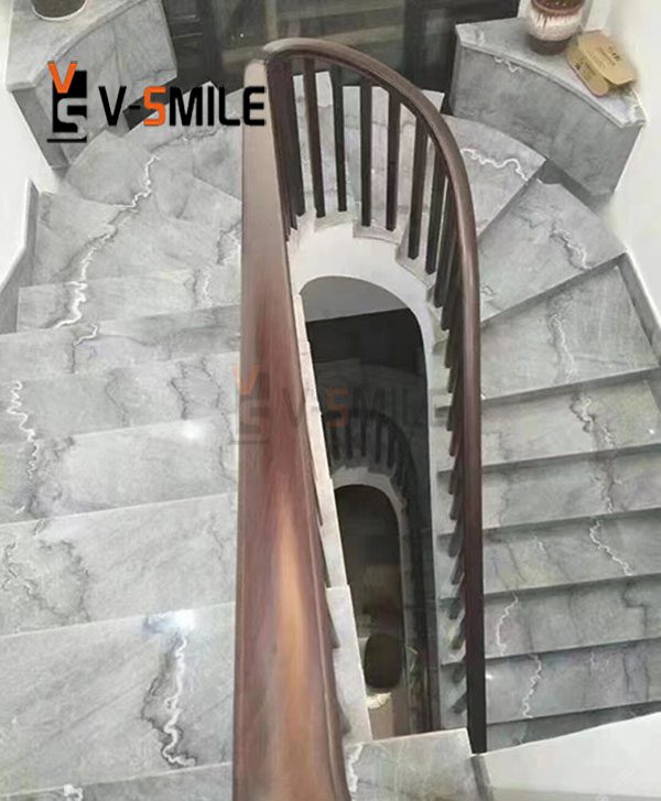 Bruce Grey Marble Straight Staircase Steps Floor Spiral Stair prices ...