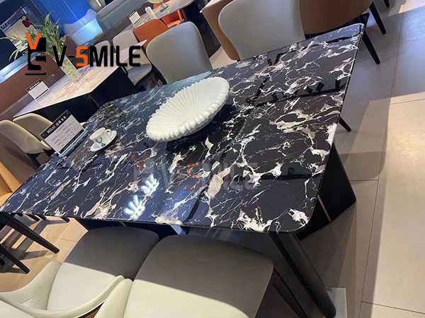 Custom cut marble table top restaurant hotel marble top dining table ...