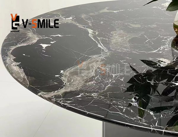 Custom cut marble table top restaurant hotel marble top dining table ...