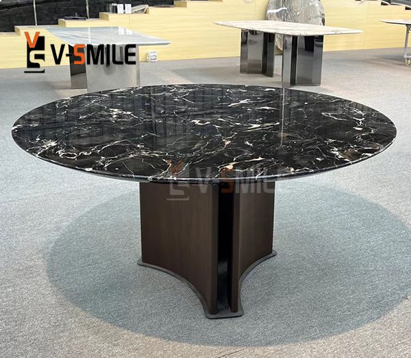Custom cut marble table top restaurant hotel marble top dining table ...