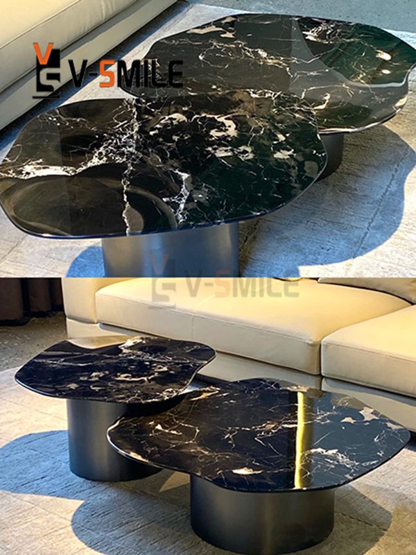 Custom cut marble table top restaurant hotel marble top dining table ...