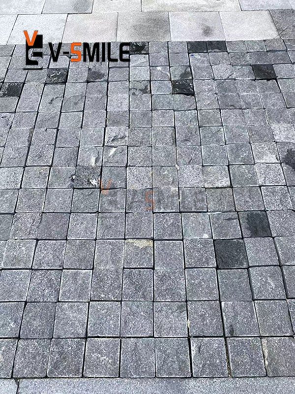 LANDER Pavers Outdoor Fan Shape Cobble Stone Meshed Pavement Mats ...