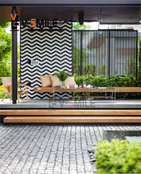 LANDER Pavers Outdoor Fan Shape Cobble Stone Meshed Pavement Mats ...